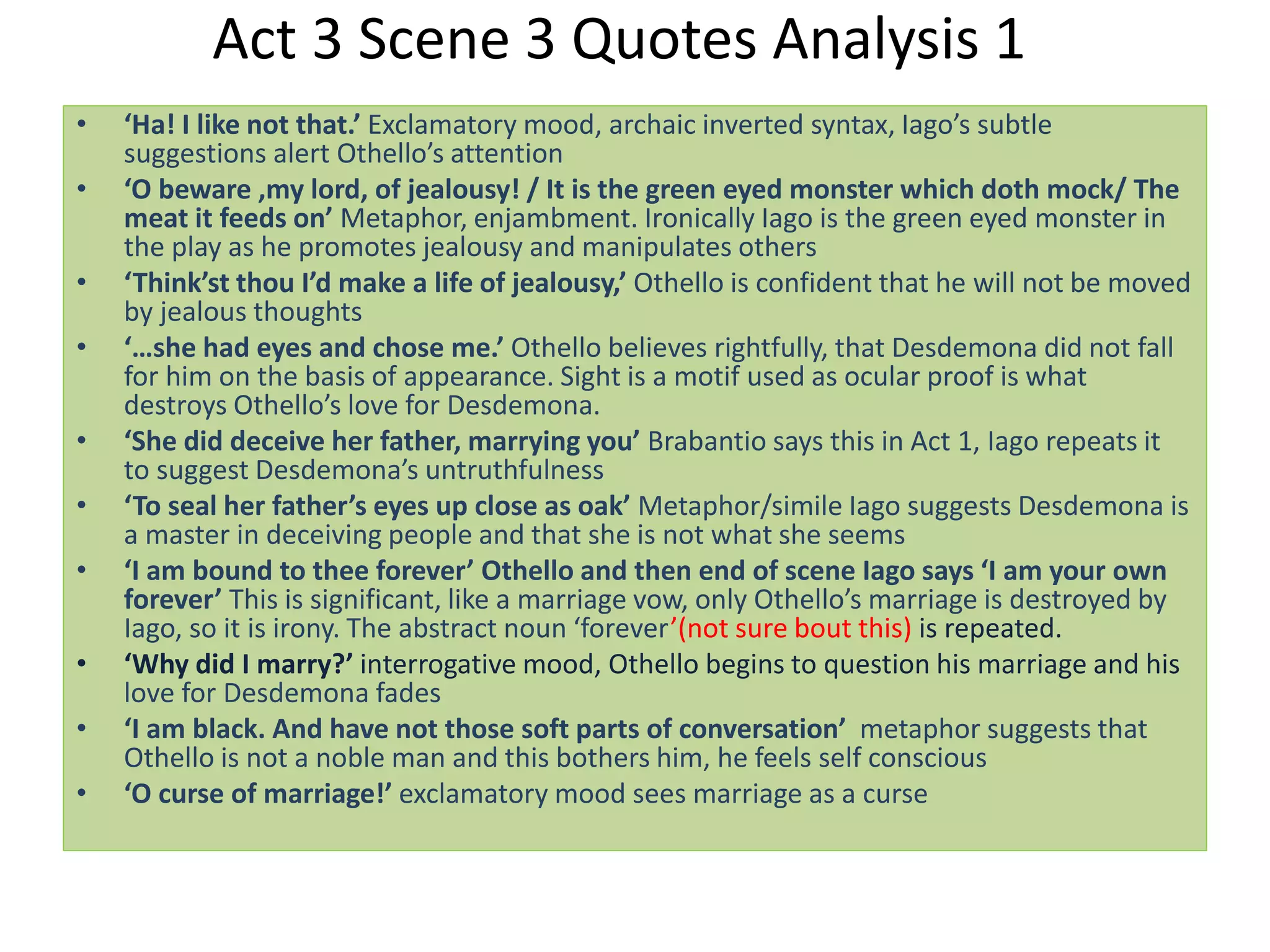 Othello by William Shakespeare, Notes, Quotes and Analysis by T ...