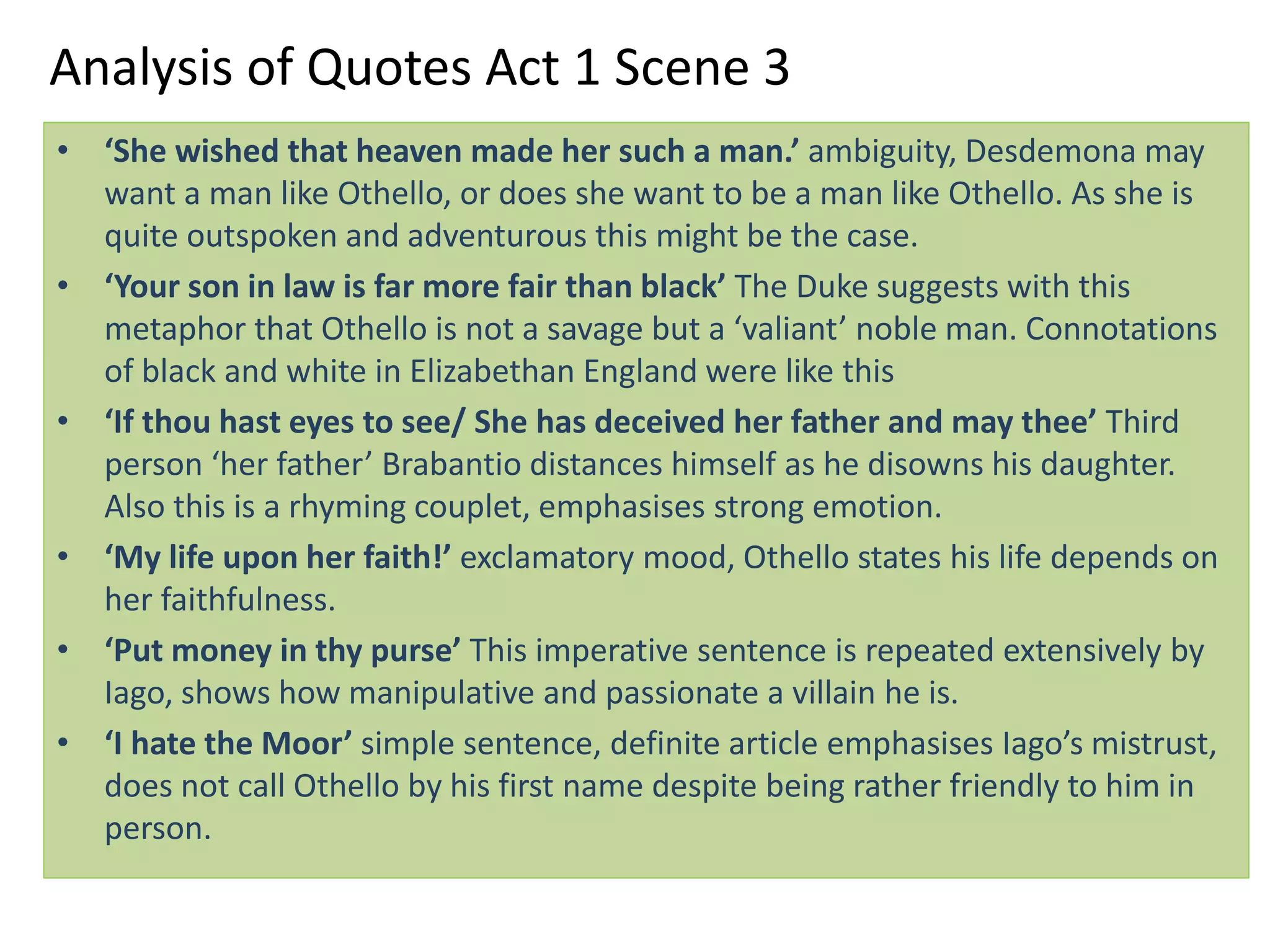 Othello by William Shakespeare, Notes, Quotes and Analysis by T ...
