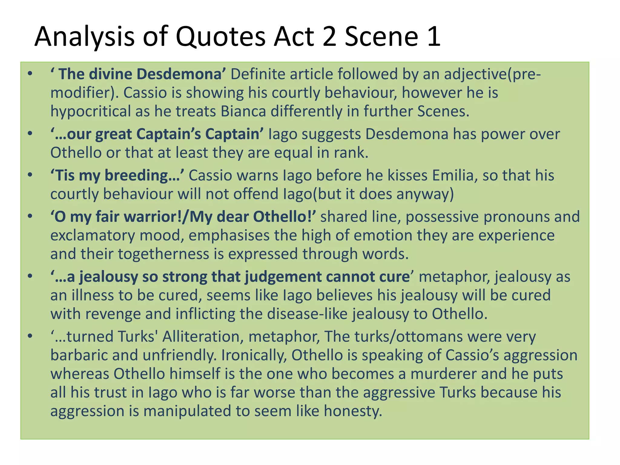Othello by William Shakespeare, Notes, Quotes and Analysis by T ...
