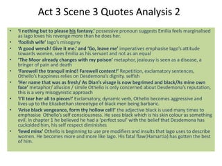 Othello by William Shakespeare, Notes, Quotes and Analysis by T ...