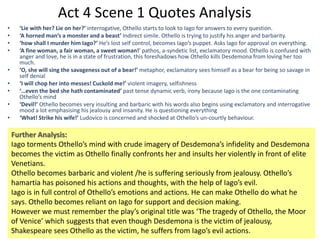 Othello by William Shakespeare, Notes, Quotes and Analysis by T ...