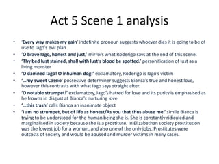 Othello by William Shakespeare, Notes, Quotes and Analysis by T ...
