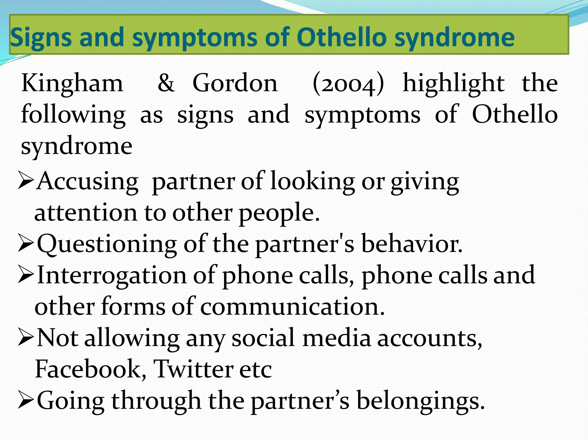 OTHELLO SYNDROME: ITS EFFECT ON FAMILY RELATIONSHIP | PDF