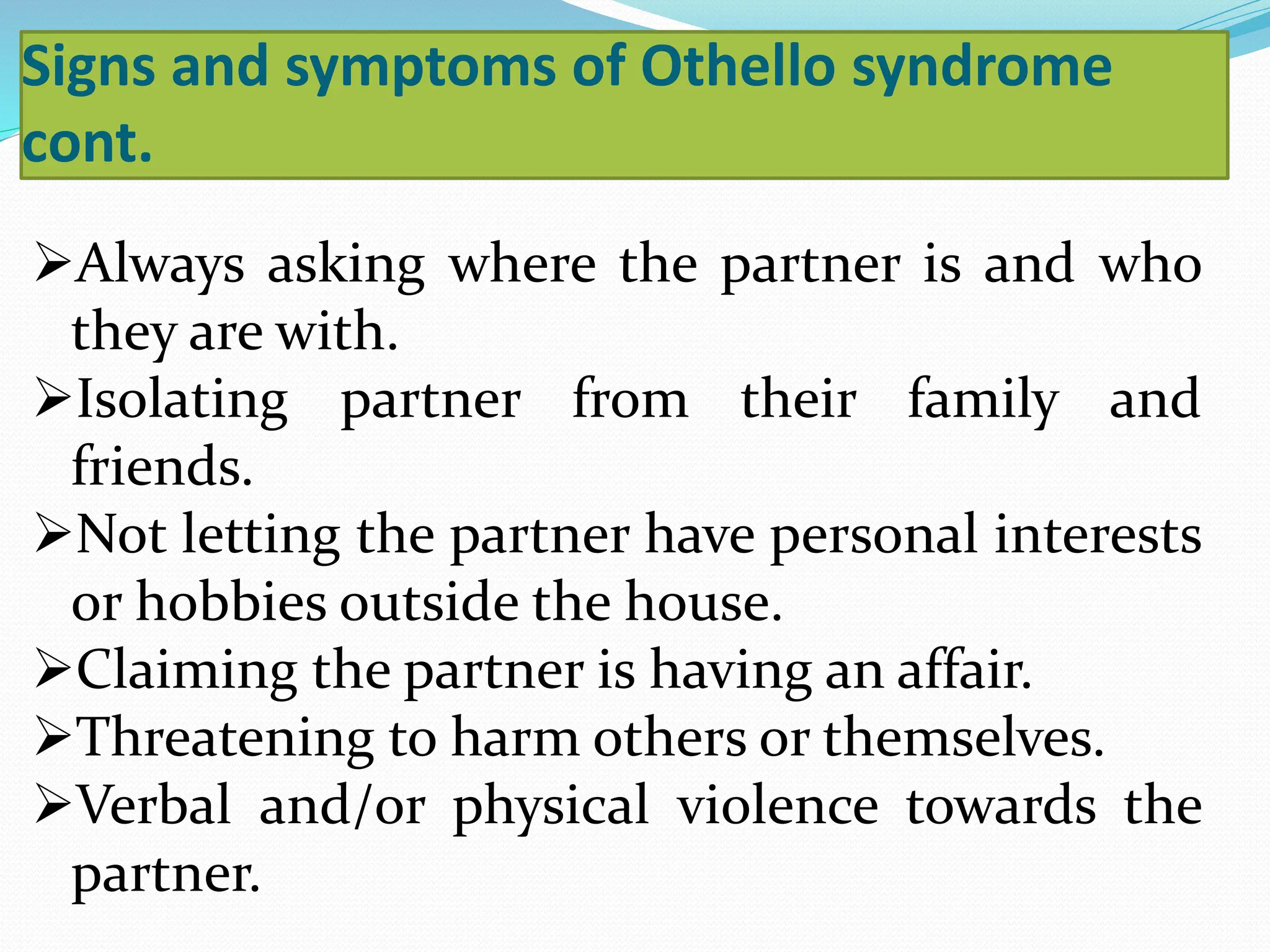 OTHELLO SYNDROME: ITS EFFECT ON FAMILY RELATIONSHIP | PDF