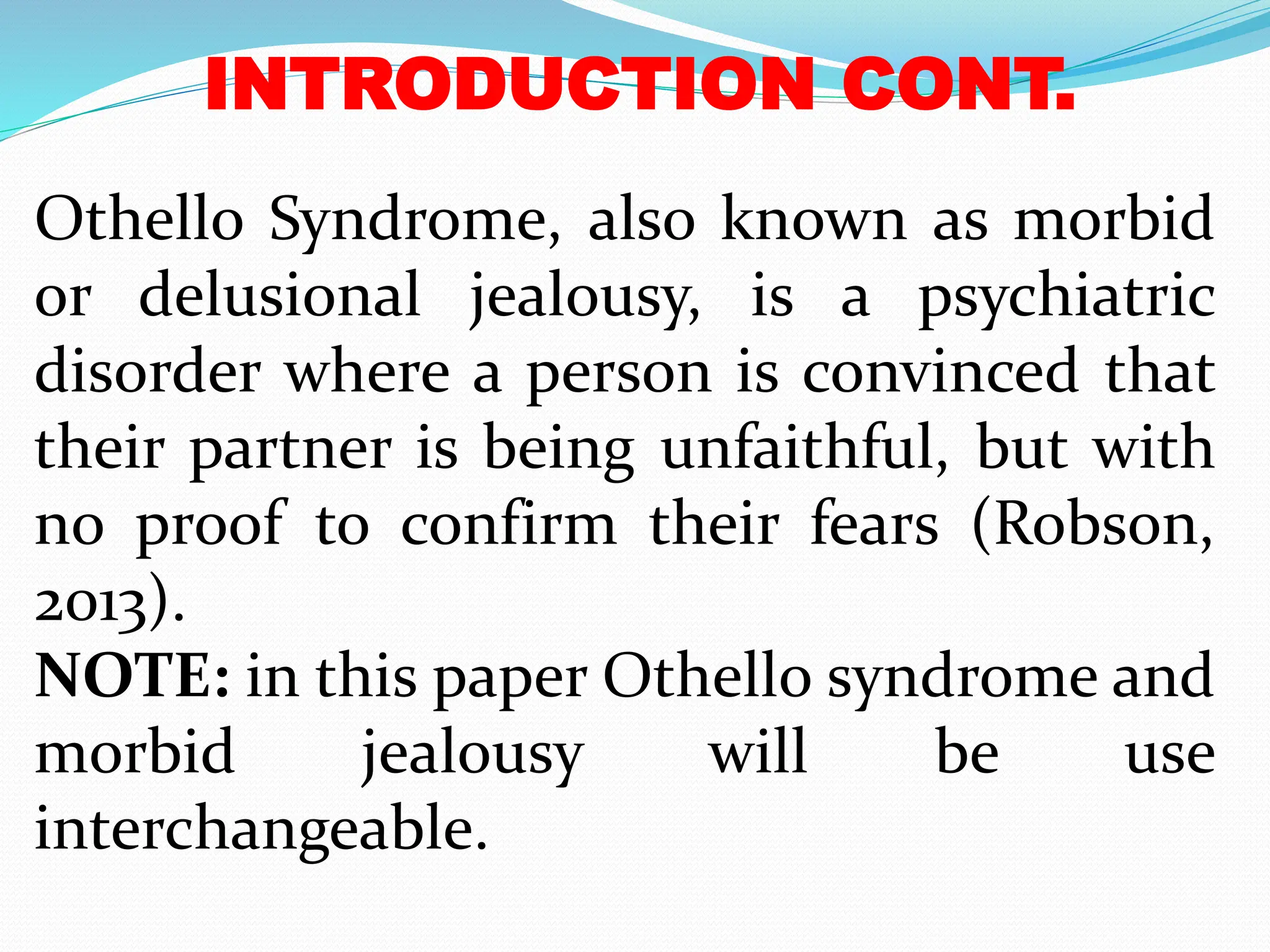 OTHELLO SYNDROME: ITS EFFECT ON FAMILY RELATIONSHIP | PDF
