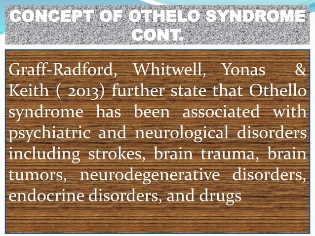 OTHELLO SYNDROME: ITS EFFECT ON FAMILY RELATIONSHIP | PDF | Mental ...