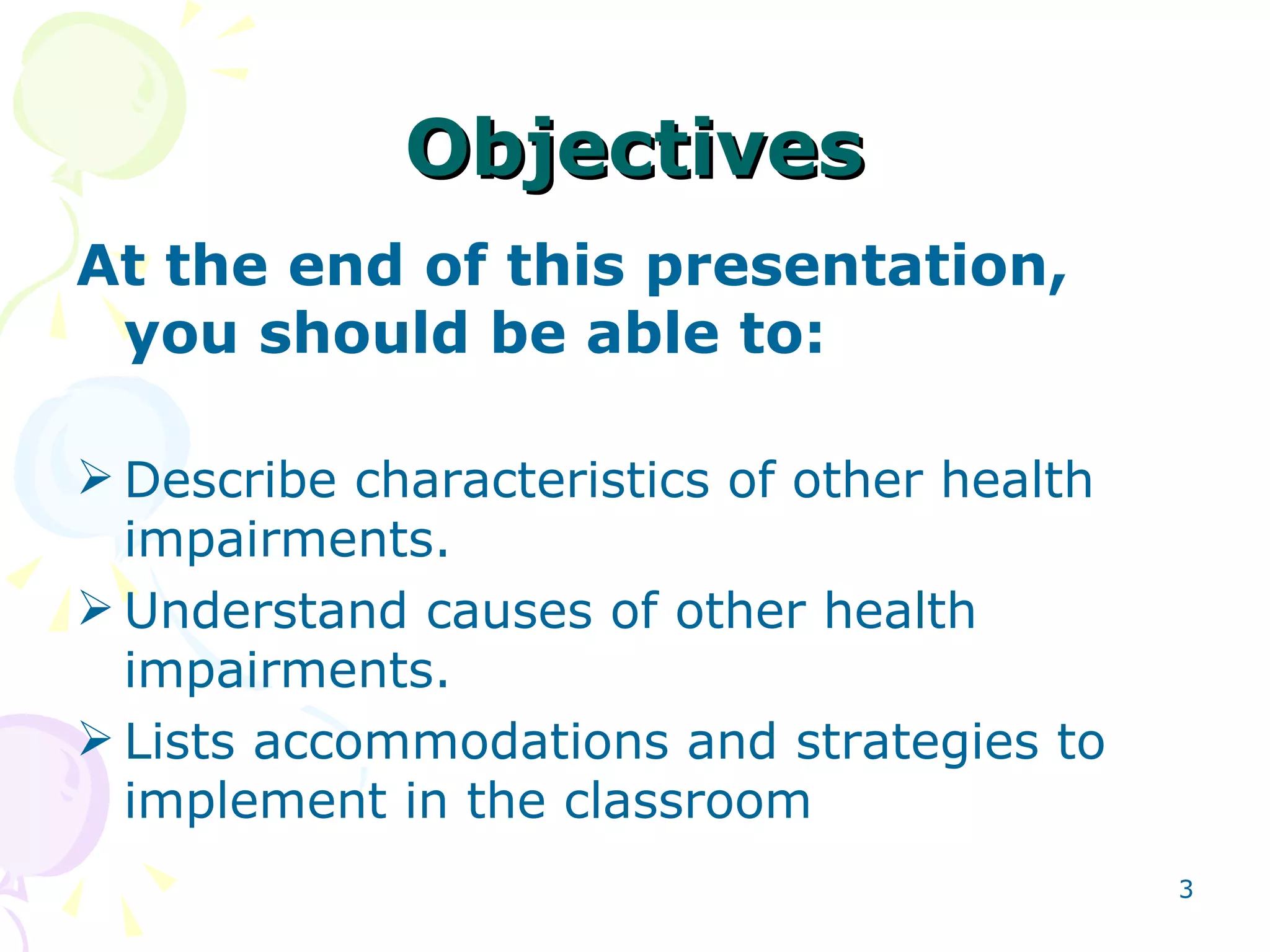 Other Health Impairment #2 | PPT