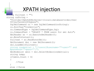 XPATH, LDAP and Path Traversal Injection | PPT