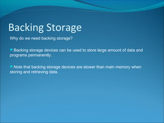 Backing Storage | PPT