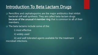 Other Beta Lactam Drugs.pptx pharmacology | PPTX