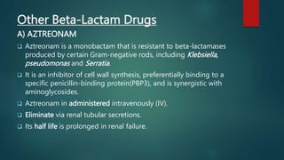 Other Beta Lactam Drugs.pptx pharmacology | PPTX