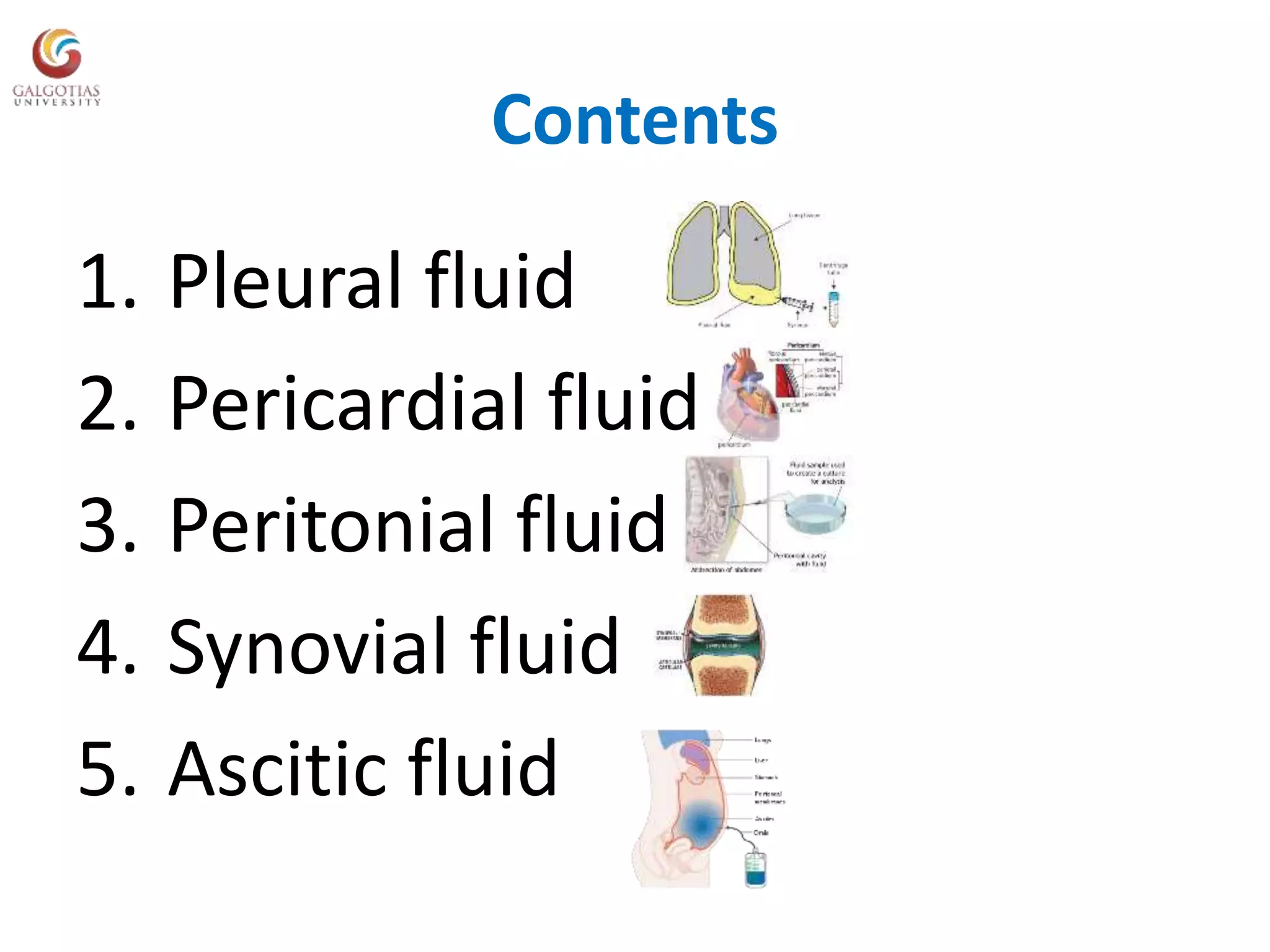 other body fluids pericardial, peritonial,synovial,pleural | PPTX