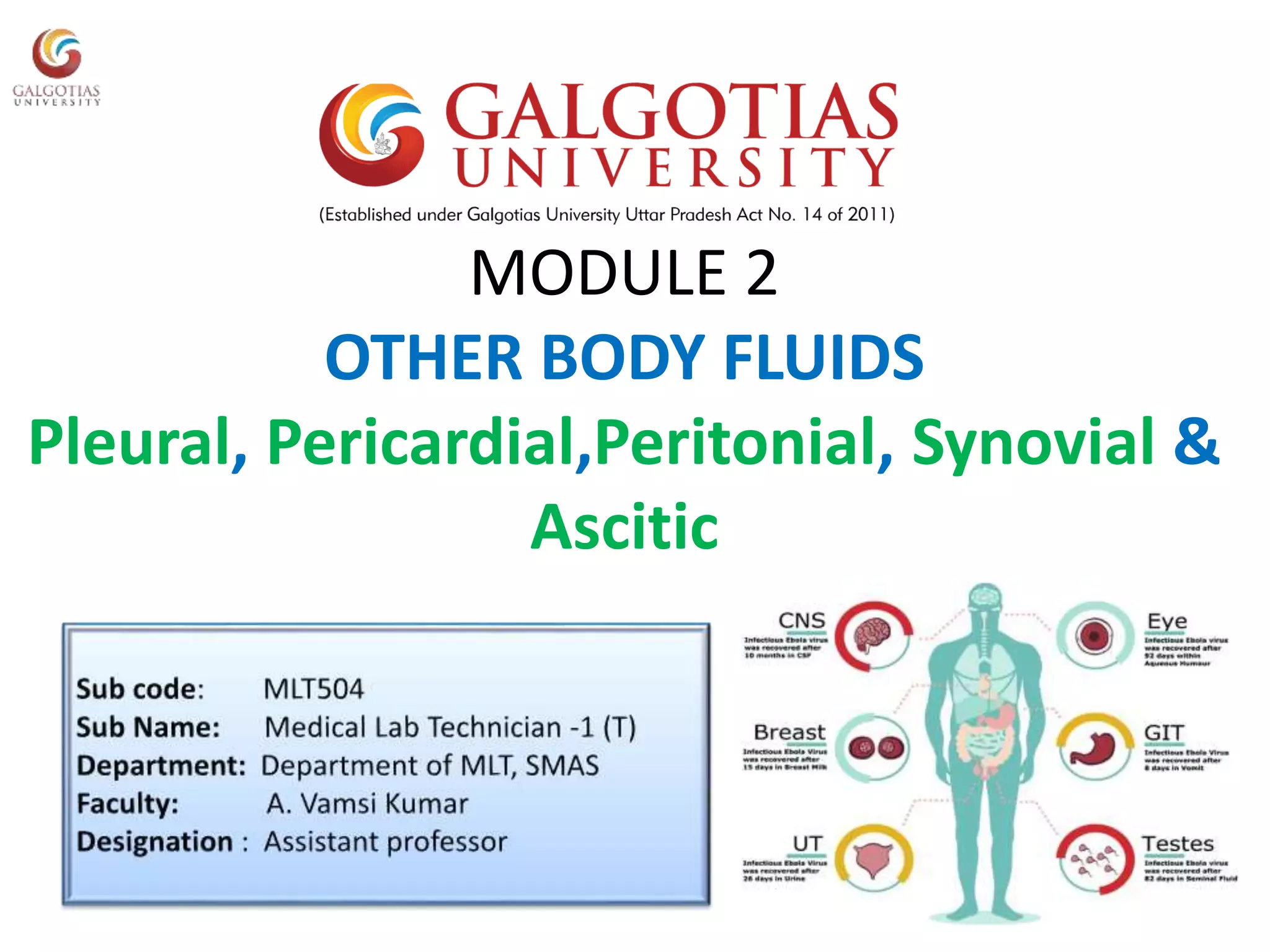 Other body fluids | PPTX