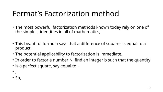 Various other factorizing algorithm.pptx
