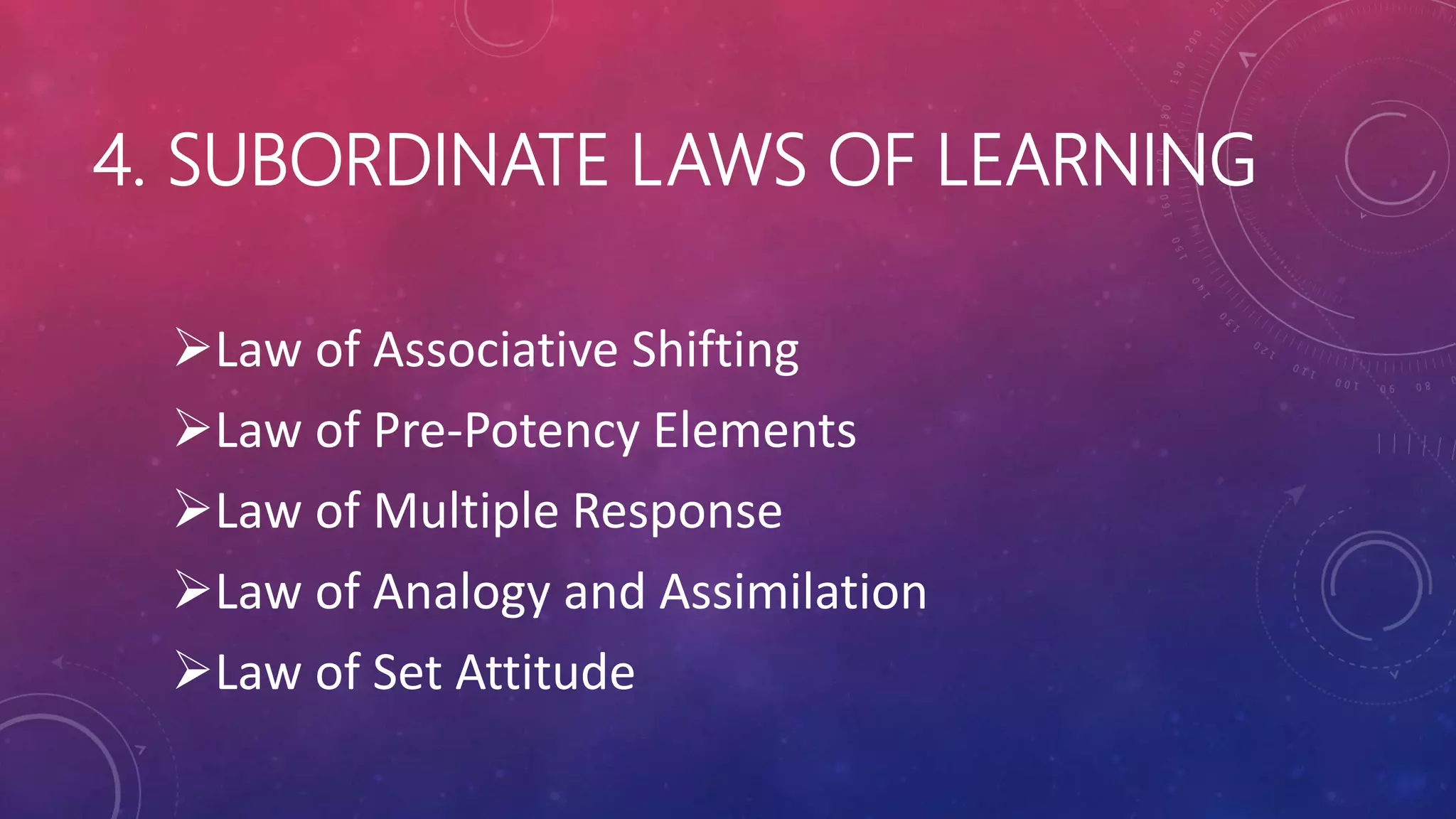 Other laws of learning with pedagogical relevance | PPTX