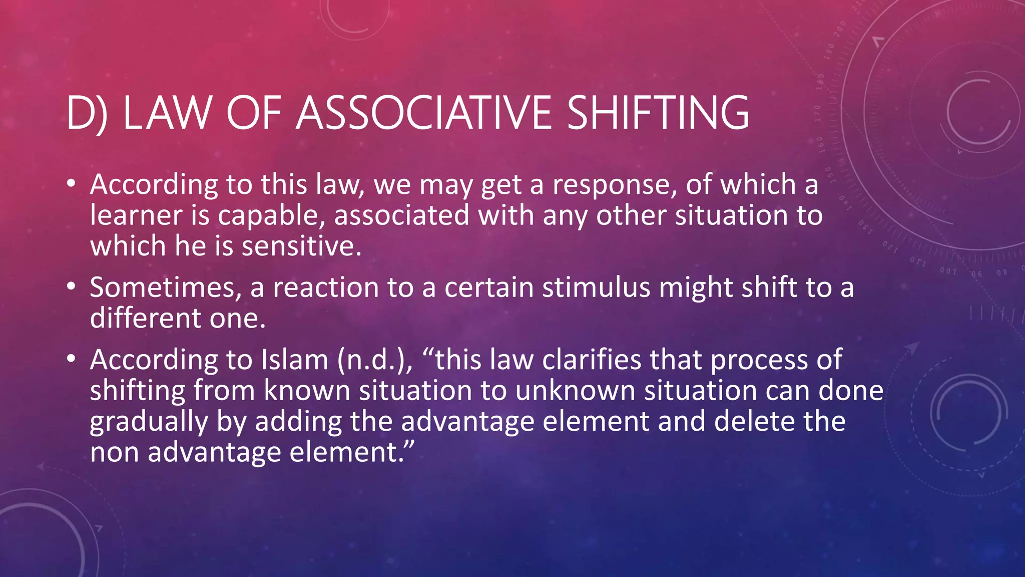 Other laws of learning with pedagogical relevance | PPTX