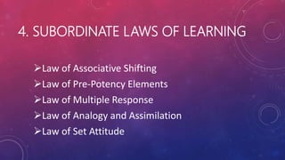 Other laws of learning with pedagogical relevance | PPTX
