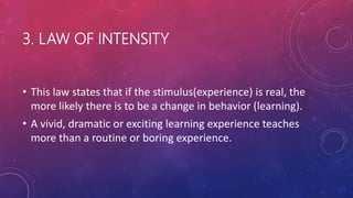 Other laws of learning with pedagogical relevance | PPTX