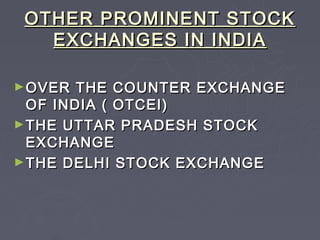 Other prominent stock exchanges in india | PPT