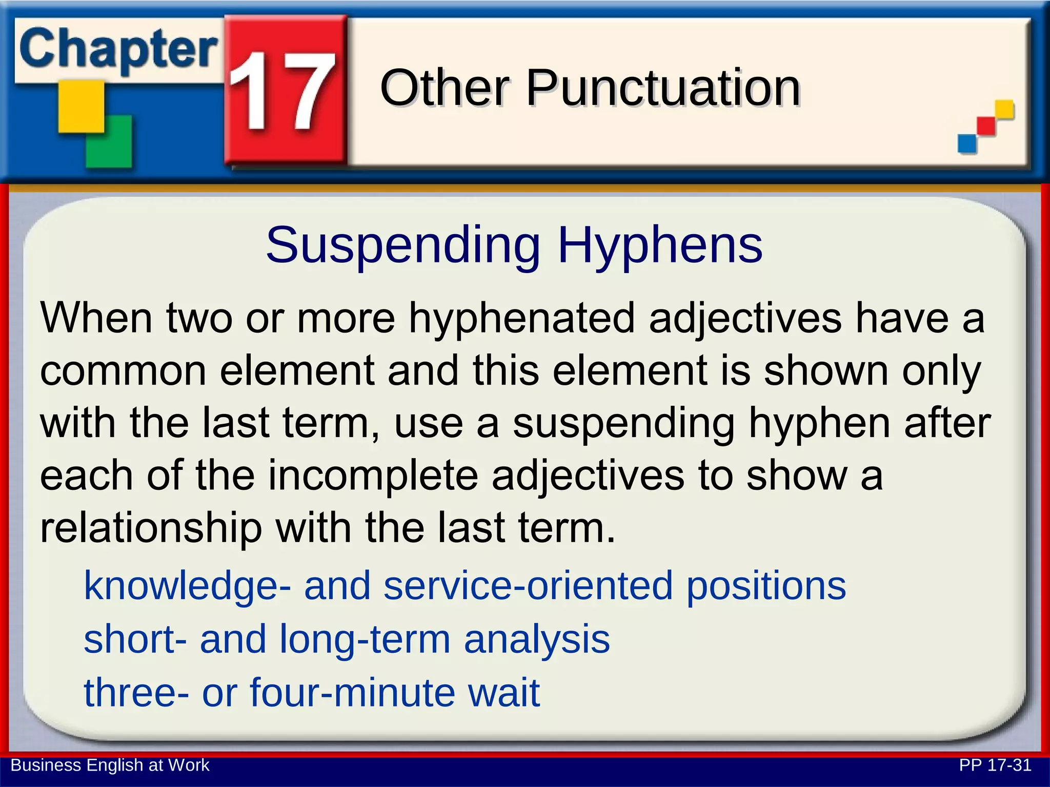 Other punctuation hyphen,dash,ellipses | PPT