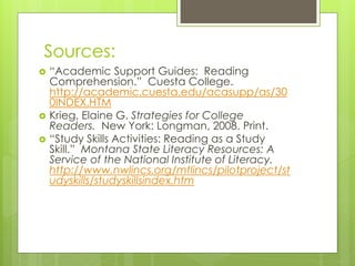 Other techniques to help increase reading comprehension | PPT