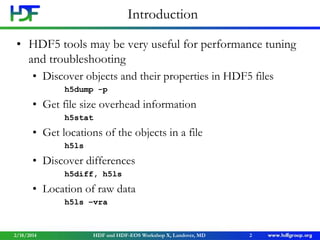 Using HDF5 tools for performance tuning and troubleshooting | PPT