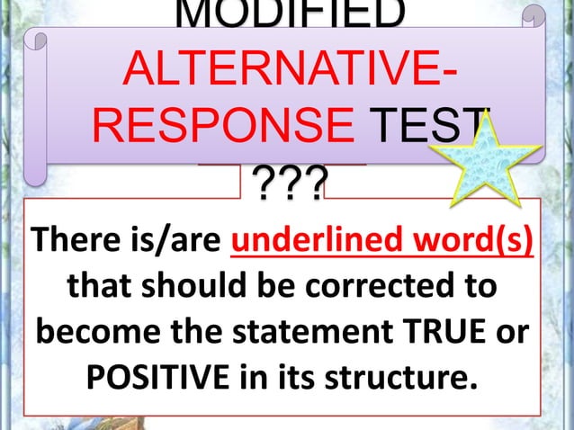 Alternative-Response Test | PPTX