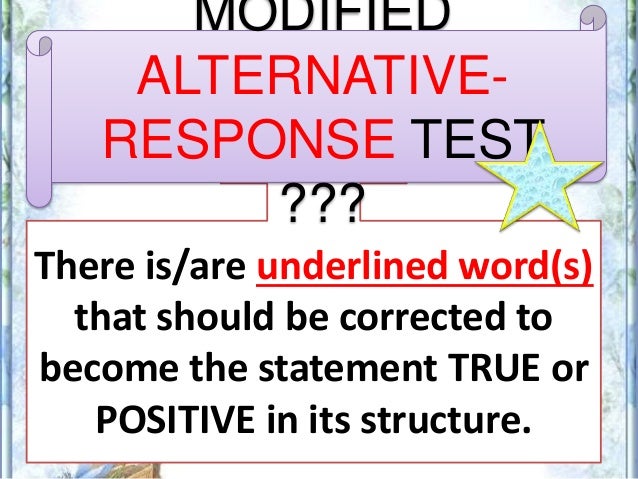 Alternative-Response Test