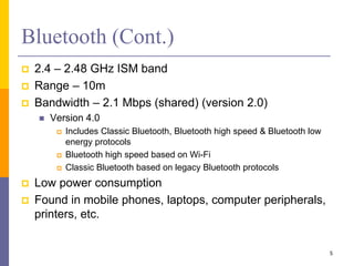 Other types of networks: Bluetooth, Zigbee, & NFC | PPTX