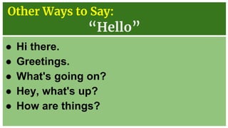 Other ways to say Some English Phrases | PPTX