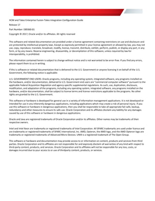 Oracle HCM and Taleo Enterprise Fusion-Taleo Integration Configuration Guide Release 17 | PDF