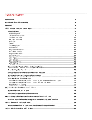 Oracle HCM and Taleo Enterprise Fusion-Taleo Integration Configuration Guide Release 17 | PDF