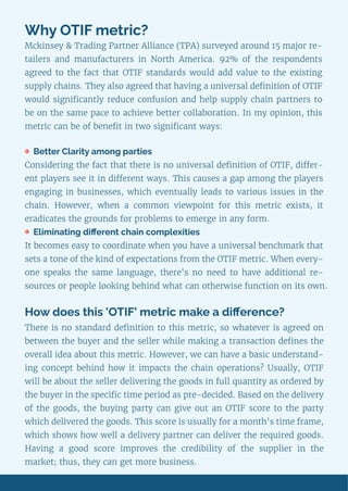 OTIF - Decoding a new metric, driving the supply chain partners towards ...