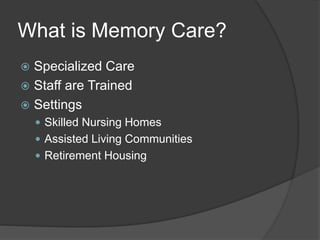 OT in Memory Care | PPTX