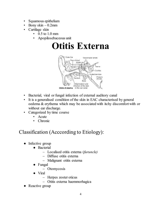Otitis externa - ENT | DOCX | Ear, Nose and Throat Conditions ...