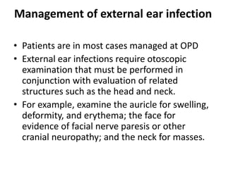 Otitis external presentation notes for medical students | PPTX | Ear ...