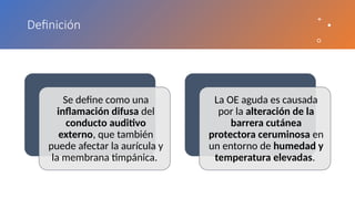 otitis externa aguda y cronica, cuidados de oido seco | PPTX