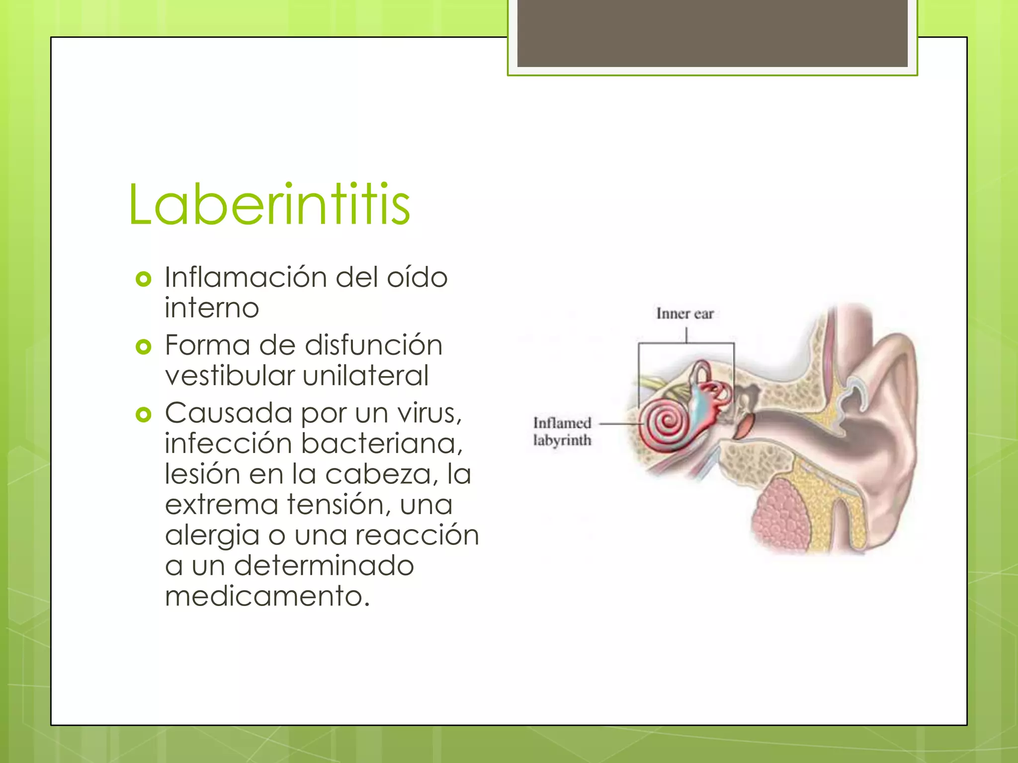 Otitis interna o Laberintitis | PPT