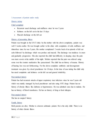 OTITIS MEDIA CASE PRESENTATION(CASE STUDY) | DOCX