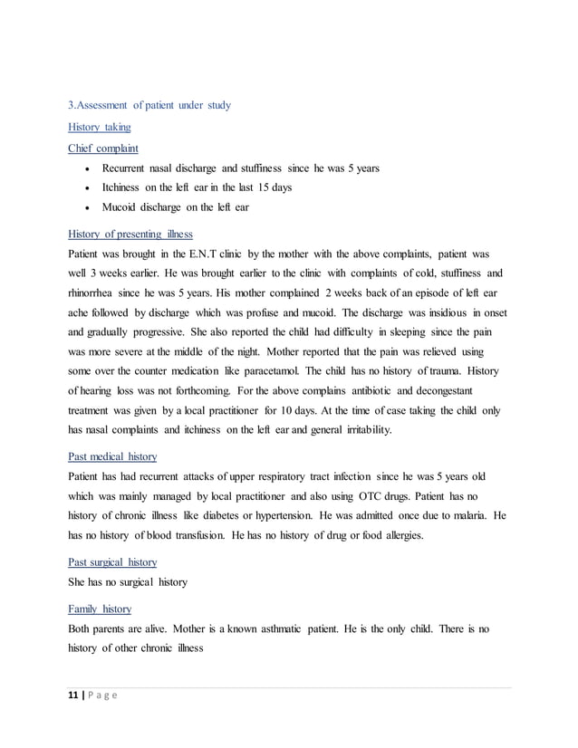 OTITIS MEDIA CASE PRESENTATION(CASE STUDY) | DOCX