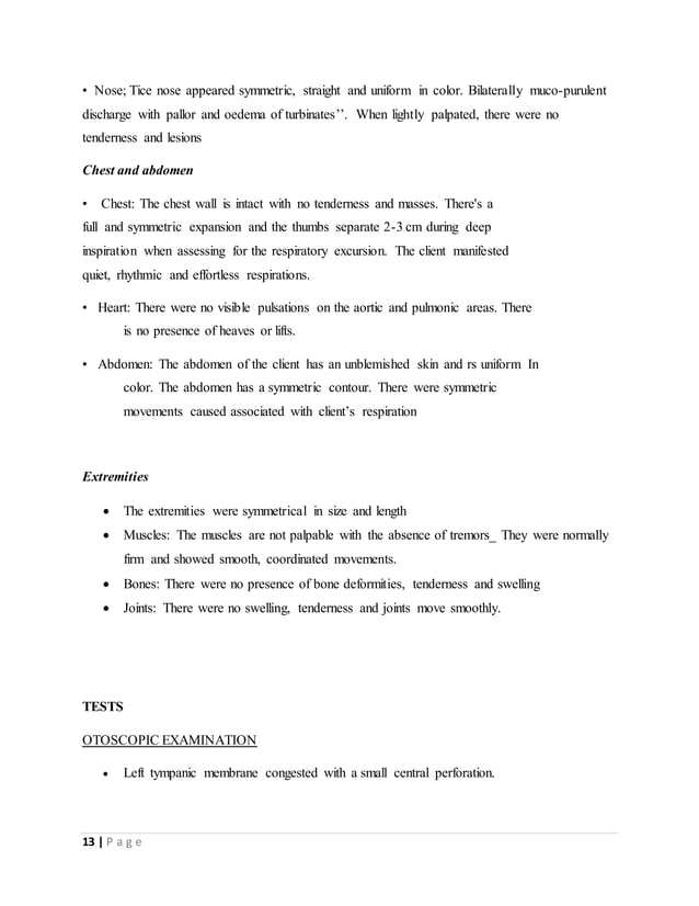OTITIS MEDIA CASE PRESENTATION(CASE STUDY) | DOCX