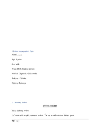 OTITIS MEDIA CASE PRESENTATION(CASE STUDY) | DOCX