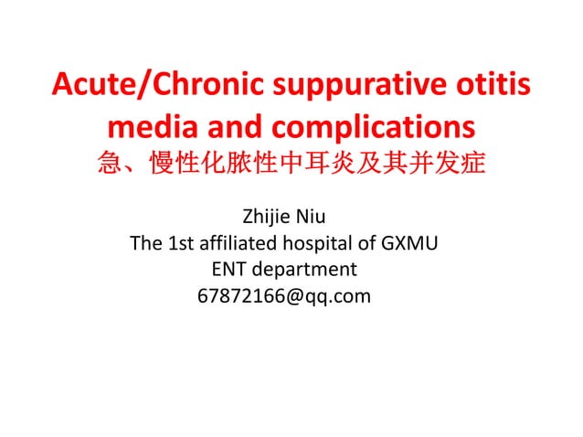otitis media is the internal infection of ear which causes swelling of ...