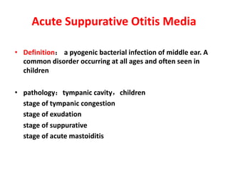 otitis media is the internal infection of ear which causes swelling of ...