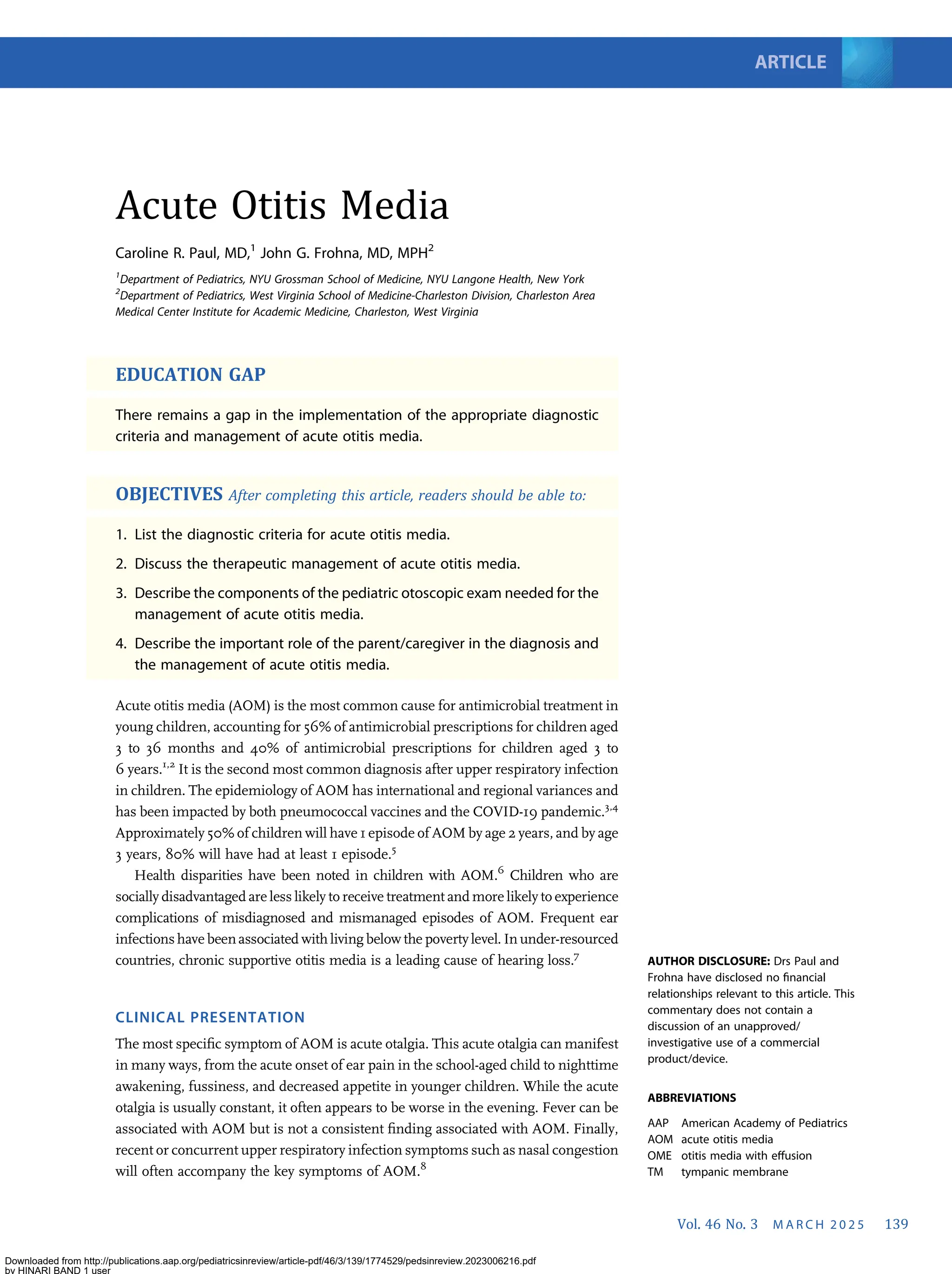 OTITIS MEDIA AGUDA.pdf artículo en español | PDF