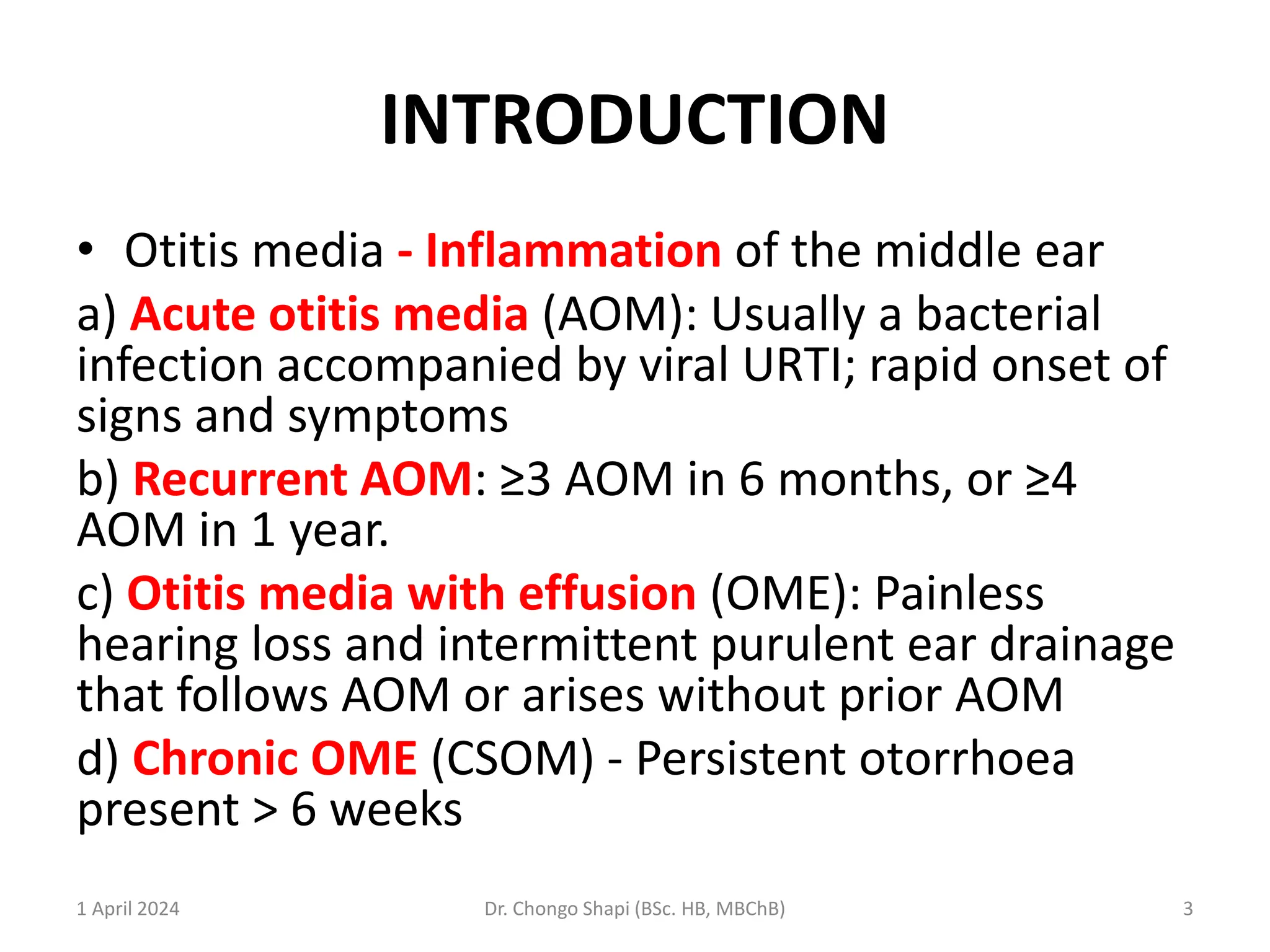 Otitis Externa Vs Otitis Media