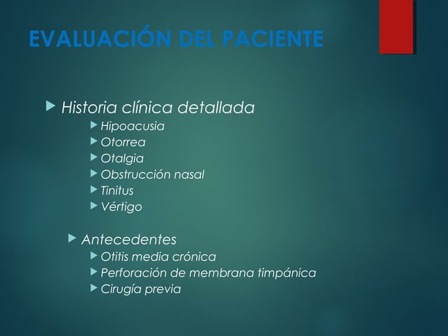 OTITIS MEDIA CRONICA COLESTEATOMA | PPT