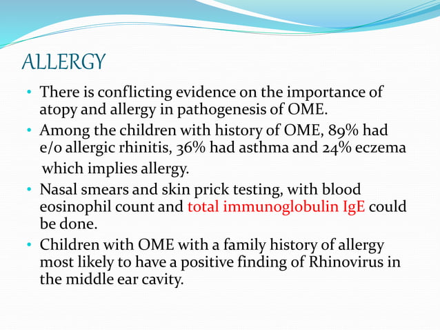 Otitis media with effusion | PPTX | Ear, Nose and Throat Conditions ...