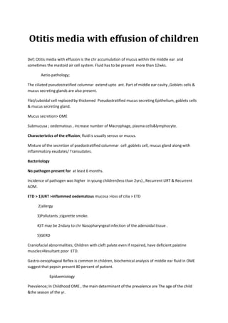Otitis media with effusion of children | DOC | Ear, Nose and Throat ...