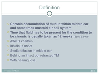 Otitis media with effusion ome | PPT